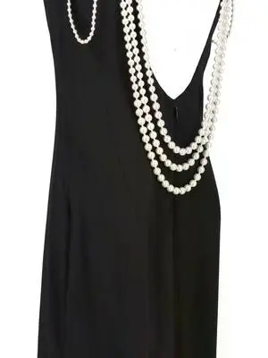 Dsquared2 Faux-pearl Embellished Backless Dress