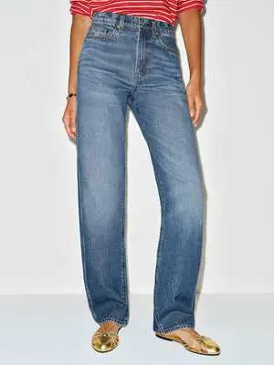 REFORMATION Gina High Rise Bow Leg Jeans Denim