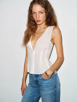 REFORMATION Ella-jane Top - Ivory