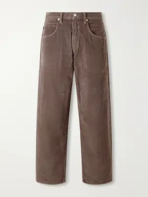 AGOLDE Fusion Straight-leg Cotton-corduroy Trousers - Brown