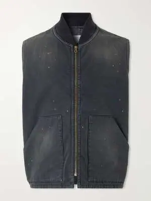 MAISON MARGIELA Padded Distressed Denim Vest - Black