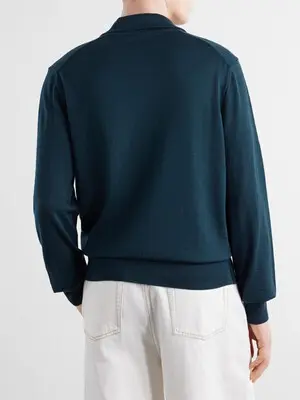 AMI Paris Merino Wool Polo Shirt