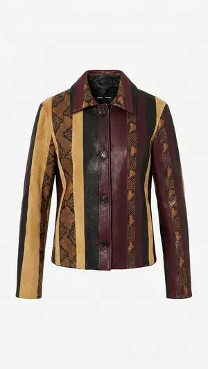 Proenza Schouler Sirine Pieced Leather Jacket - Gold Multi