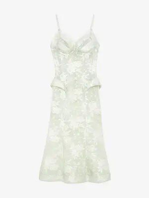 Alexander McQueen Floral Lace Midi Dress