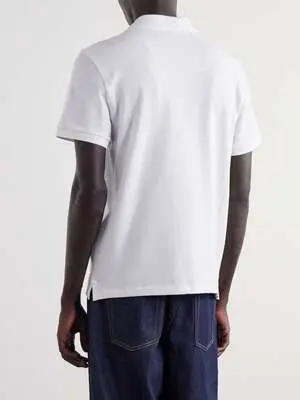 AMI Paris Logo-embroidered Cotton-piqué Polo Shirt