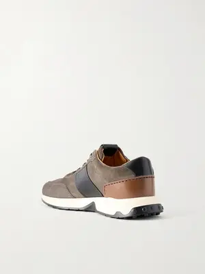 TOD'S Leather-trimmed Suede Sneakers
