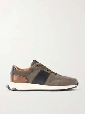 TOD'S Leather-trimmed Suede Sneakers