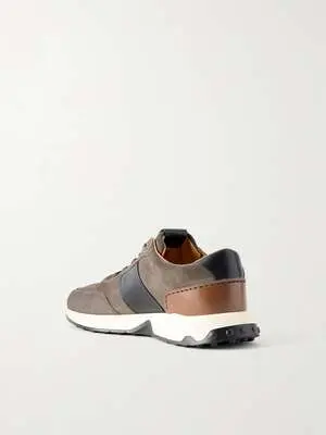 TOD'S Leather-trimmed Suede Sneakers
