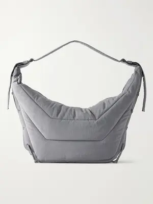 LEMAIRE Soft Game Large Quilted Nylon-canvas Messenger Bag - Gray