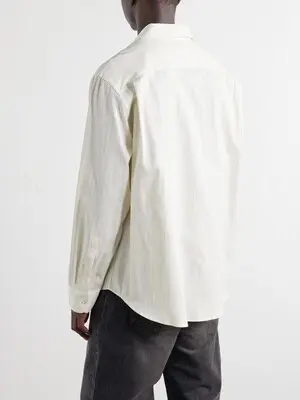 Studio Nicholson View Striped Silk And Cotton-blend Shirt - Neutrals