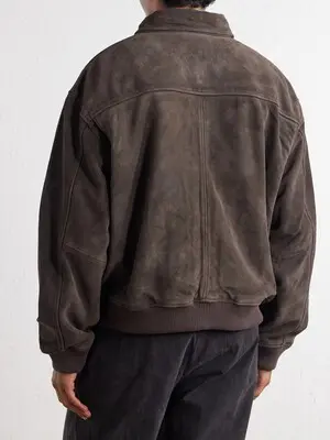 AGOLDE Emil Suede Bomber Jacket - Brown