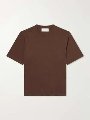 AMI Paris Logo-embroidered Cotton-jersey T-shirt