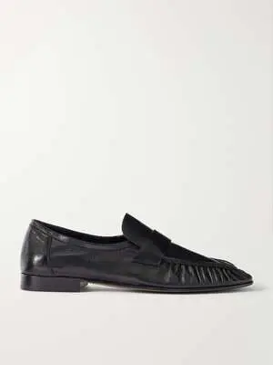 THE ROW Gathered Leather Loafers