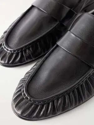 THE ROW Gathered Leather Loafers