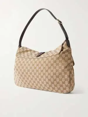Gucci Jackie Leather-trimmed Canvas-jacquard Crossbody Bag