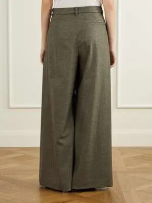 TWP Avery Stretch Wool And Cashmere-blend Herringbone Wide-leg Pants