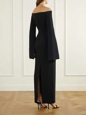 Solace London Marcella Off-the-shoulder Crepe Gown