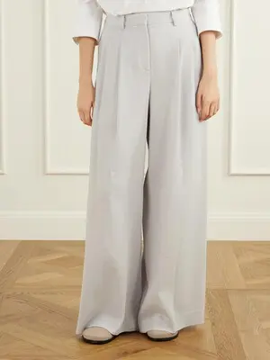 TWP Avery Stretch Wool-crepe Wide-leg Pants