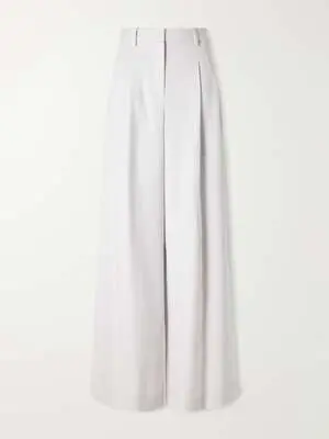 TWP Avery Stretch Wool-crepe Wide-leg Pants - Light Blue