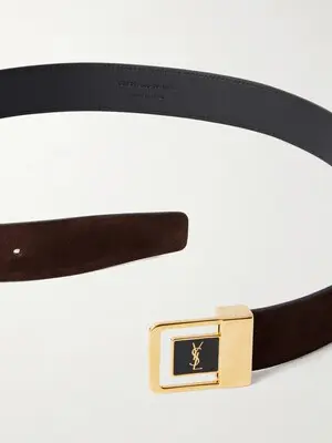 Saint Laurent Suede Belt - Brown