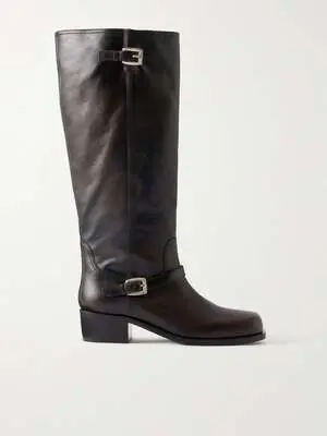 Staud Brooklyn Leather Knee Boots - Brown