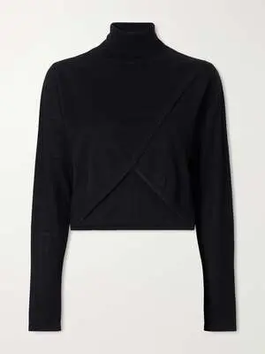 Le Kasha Arrone Cropped Cut-out Cashmere Turtleneck Sweater - Black