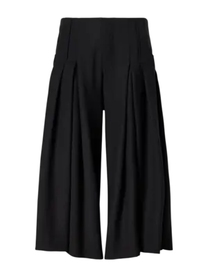 LIBEROWE Pleated Wool-fresco Culotte Shorts - Black