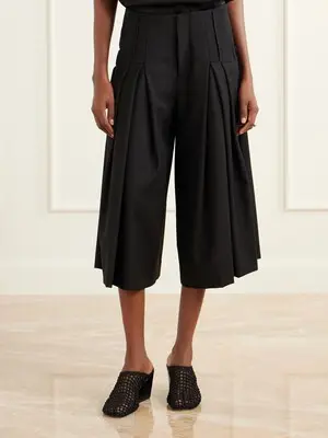 LIBEROWE Pleated Wool-fresco Culotte Shorts
