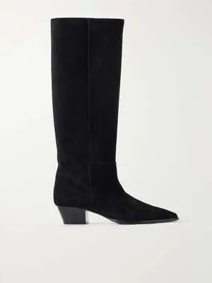 AeydĒ Medea 40 Suede Knee Boots - Black