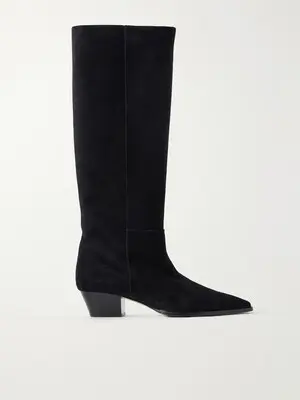 AeydĒ Medea 40 Suede Knee Boots - Black