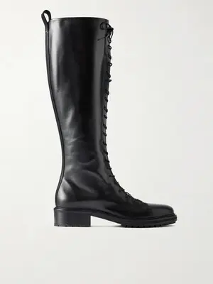 AeydĒ Rikki 45 Leather Knee Boots - Black