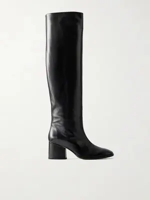 AeydĒ Almut Patent Leather Knee Boots - Black