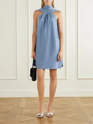 Simkhai Toni Satin Mini Dress - Blue
