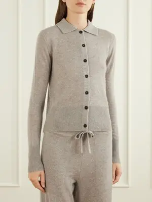 Le Kasha Fraga Ribbed Cashmere Cardigan - Gray