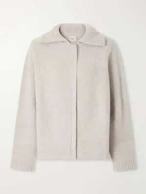 Le Kasha Ribbed Cashmere Zip-up Cardigan