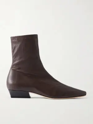 Staud Leather Ankle Boots - Brown
