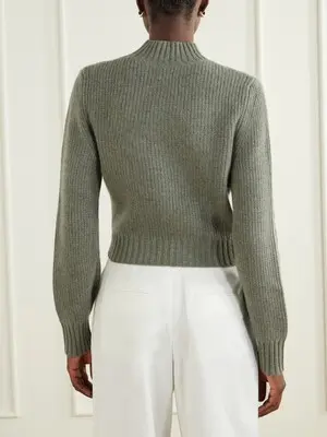 Le Kasha Chiba Ribbed Cropped Cashmere Turtleneck Sweater