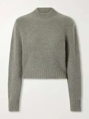 Le Kasha Chiba Ribbed Cropped Cashmere Turtleneck Sweater - Leaf Green