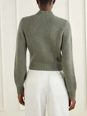 Le Kasha Chiba Ribbed Cropped Cashmere Turtleneck Sweater