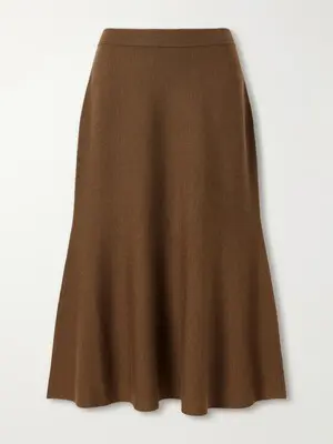 Simkhai Wool Midi Skirt - Brown