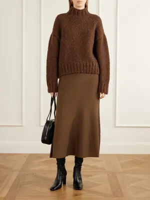 Simkhai Wool Midi Skirt - Brown