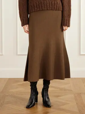 Simkhai Wool Midi Skirt - Brown