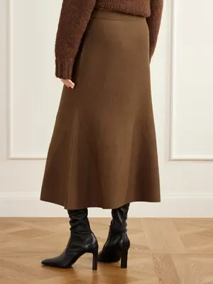 Simkhai Wool Midi Skirt - Brown