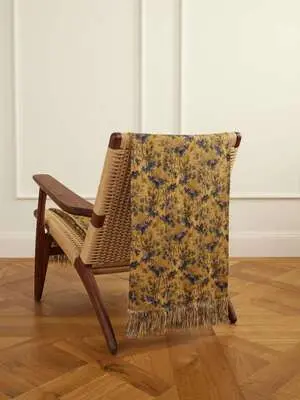 THE HOUSE OF LYRIA Sollievo Floral-print Linen-blend Throw - Multi
