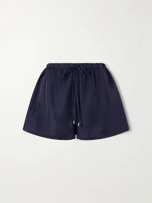 Comme Si Everyday Cami Silk-twill Shorts - Blue