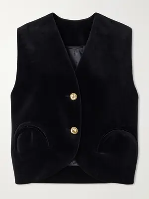 BLAZÉ MILANO Gliss Cotton-velvet Vest - Black