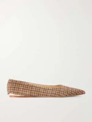 Gabriela Hearst Fleur Printed Suede Flats - Camel