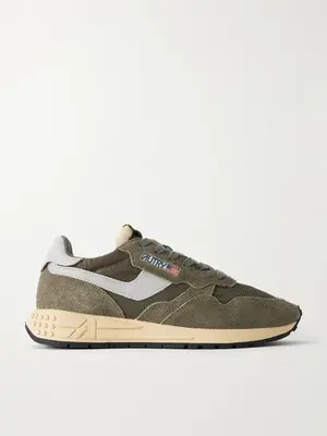 AUTRY Reelwind Low Suede-trimmed Mesh And Shell Sneakers - Green