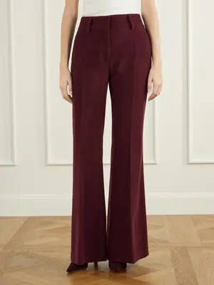 Gabriela Hearst Rhein Cashmere And Wool-blend Flared Pants