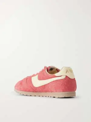 AUTRY Reelwind Low Leather-trimmed Suede Sneakers - Red